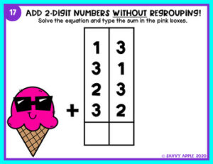 Adding Two Digit Numbers Google Slides Distance Learning – Savvy Apple