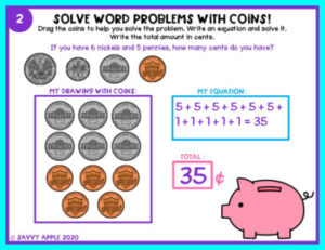 Word Problems Money 2nd Grade Google Slides Distance Learning – Savvy Apple